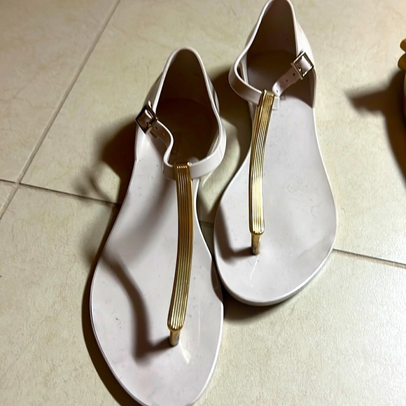 Melissa | Shoes | Melissa Tan And Gold Rubber Sandal | Poshmark